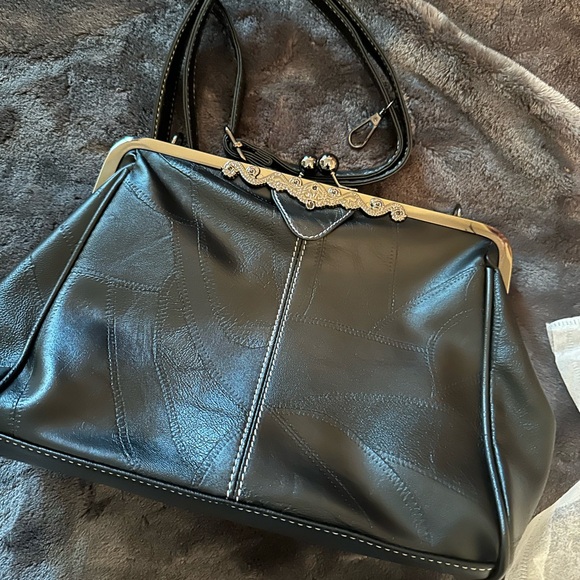 Grace | Bags | Grace Black Genuine Leather Shoulder Bag | Poshmark